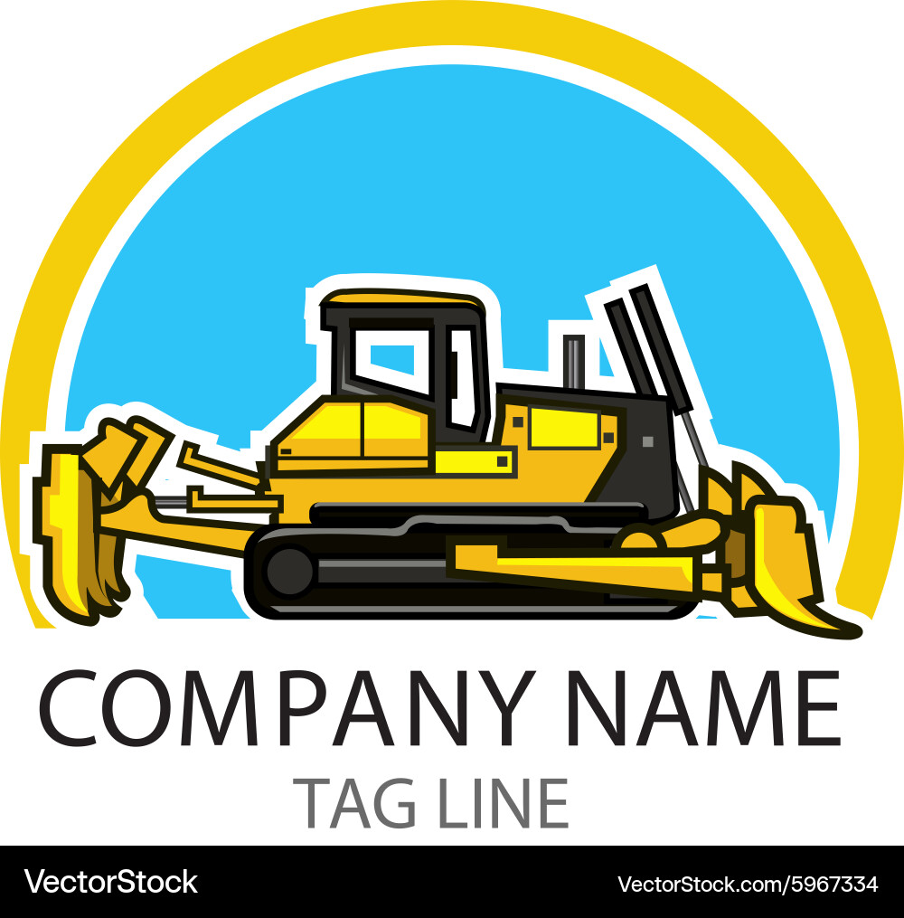 Bulldozer logo Royalty Free Vector Image - VectorStock