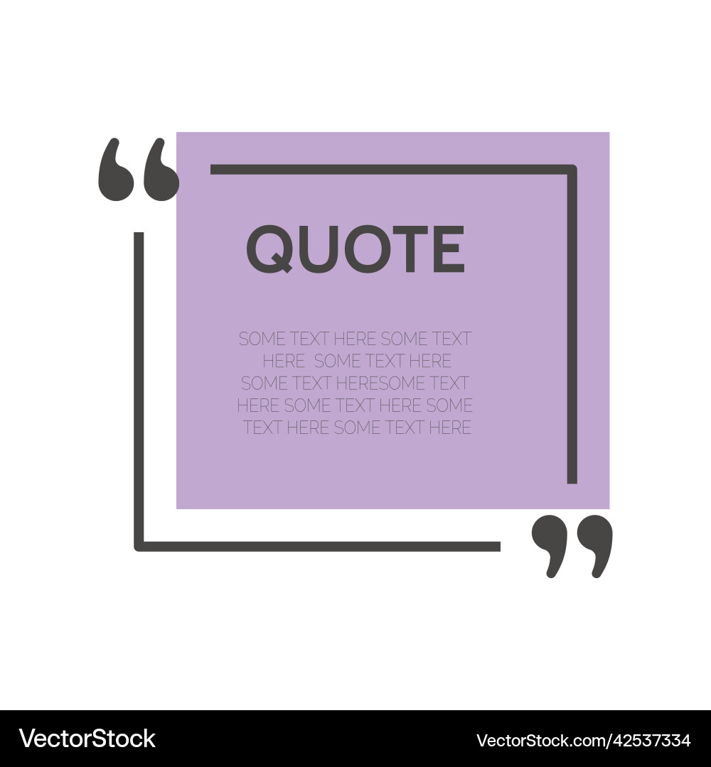 Colorful quote box with quotation marks Royalty Free Vector