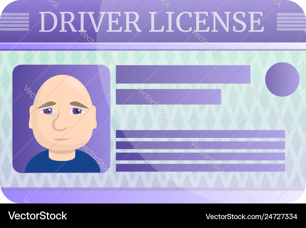 Driver license icon cartoon style Royalty Free Vector Image