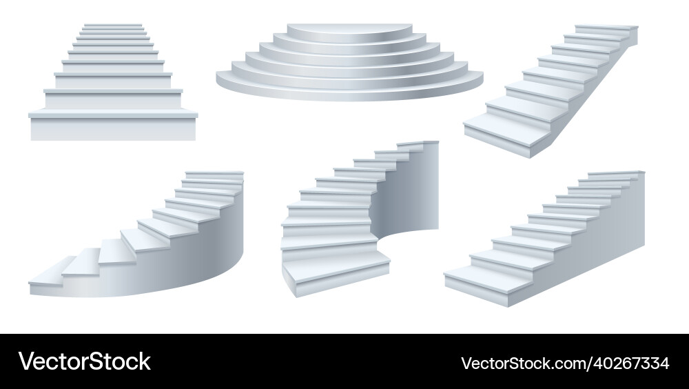Exterior realistic stairs architectural home Vector Image
