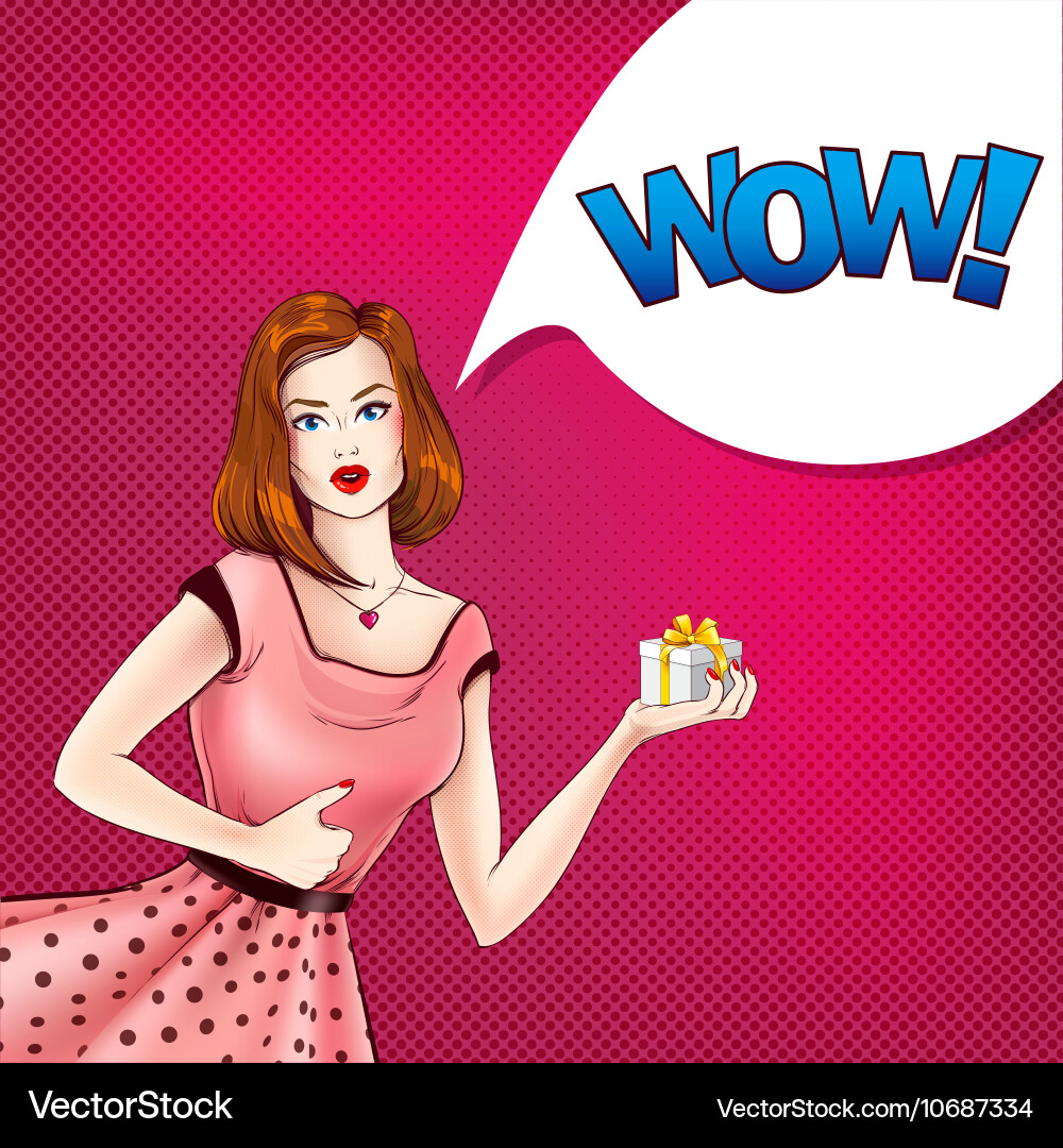 Girl in pop-art style Royalty Free Vector Image