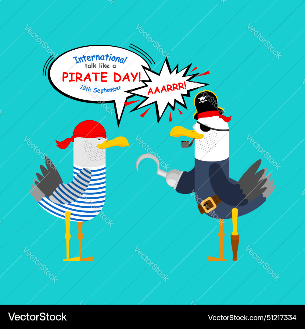 International talk like a pirate day gull Vector Image
