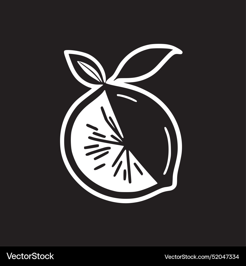 Lemon - black and white isolated icon Royalty Free Vector