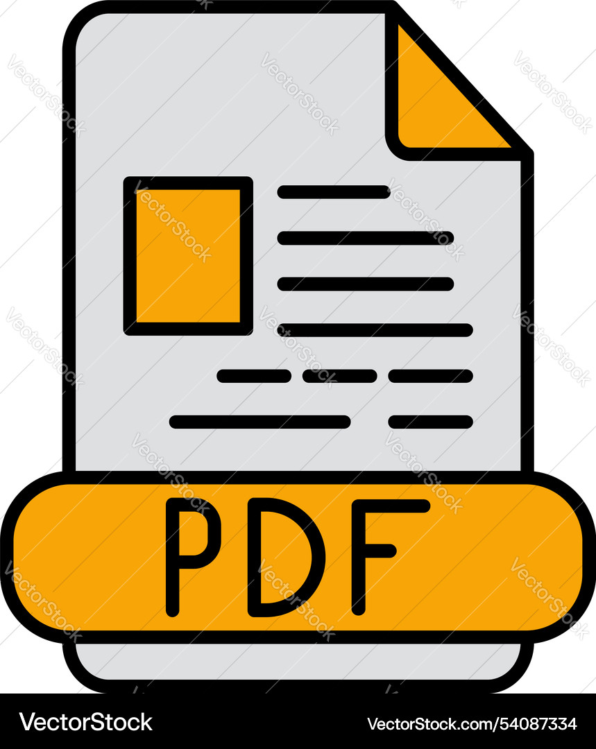 Pdf line filled icon design Royalty Free Vector Image