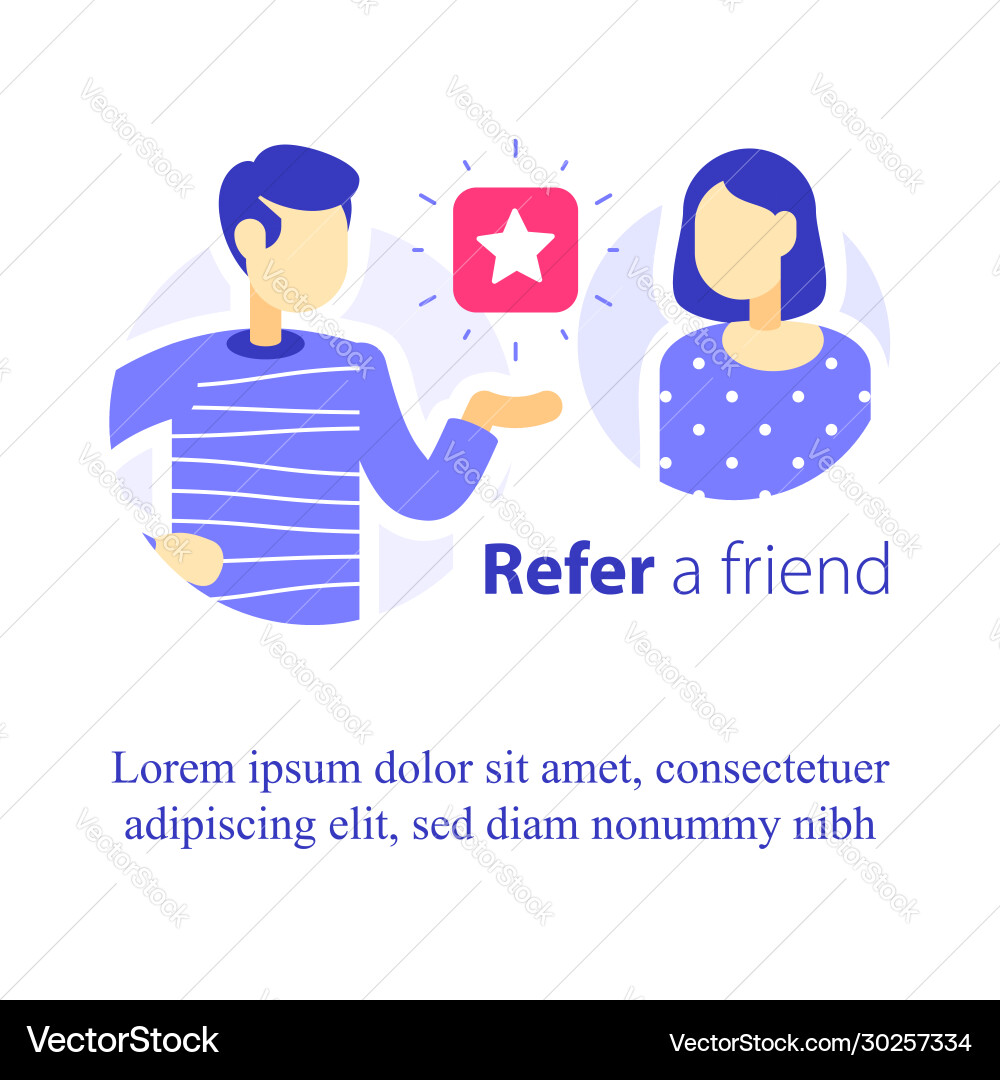 Refer a friend concept referral program Royalty Free Vector