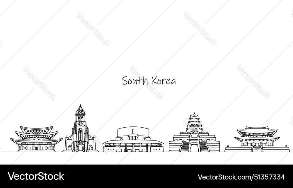 Sights of south korea Royalty Free Vector Image