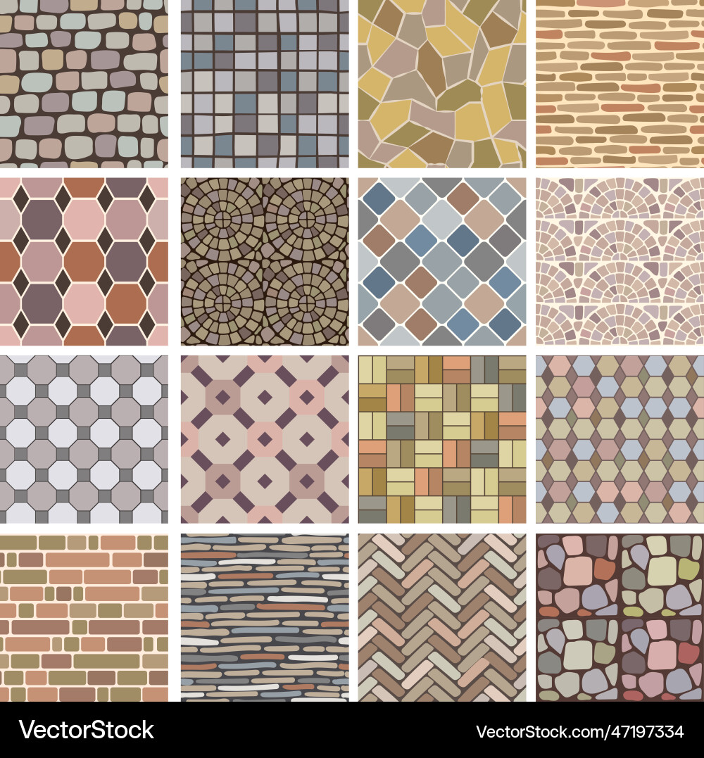Stones pavement garden patio paving textures Vector Image