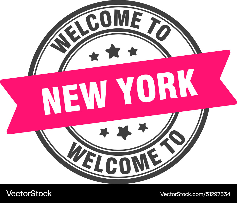 Welcome to new york stamp round sign Royalty Free Vector