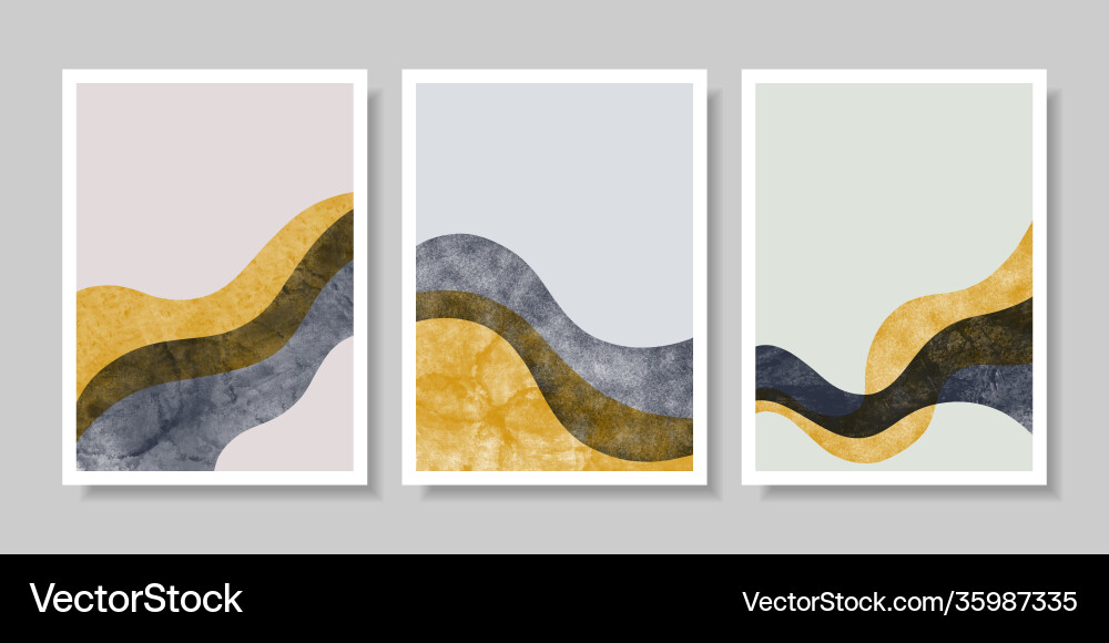 Abstract Wave Art Set Royalty Free Vector Image