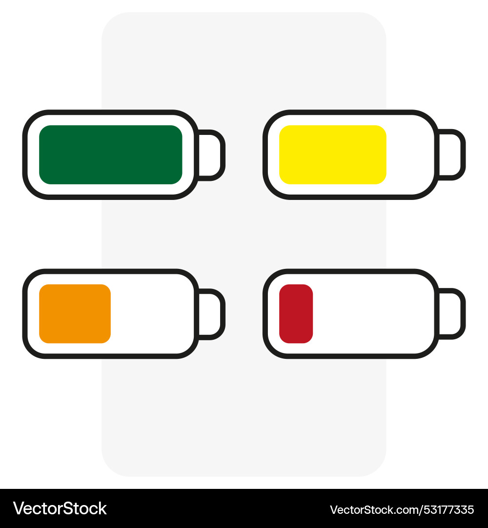 Cartoon battery indicators power save concept Vector Image