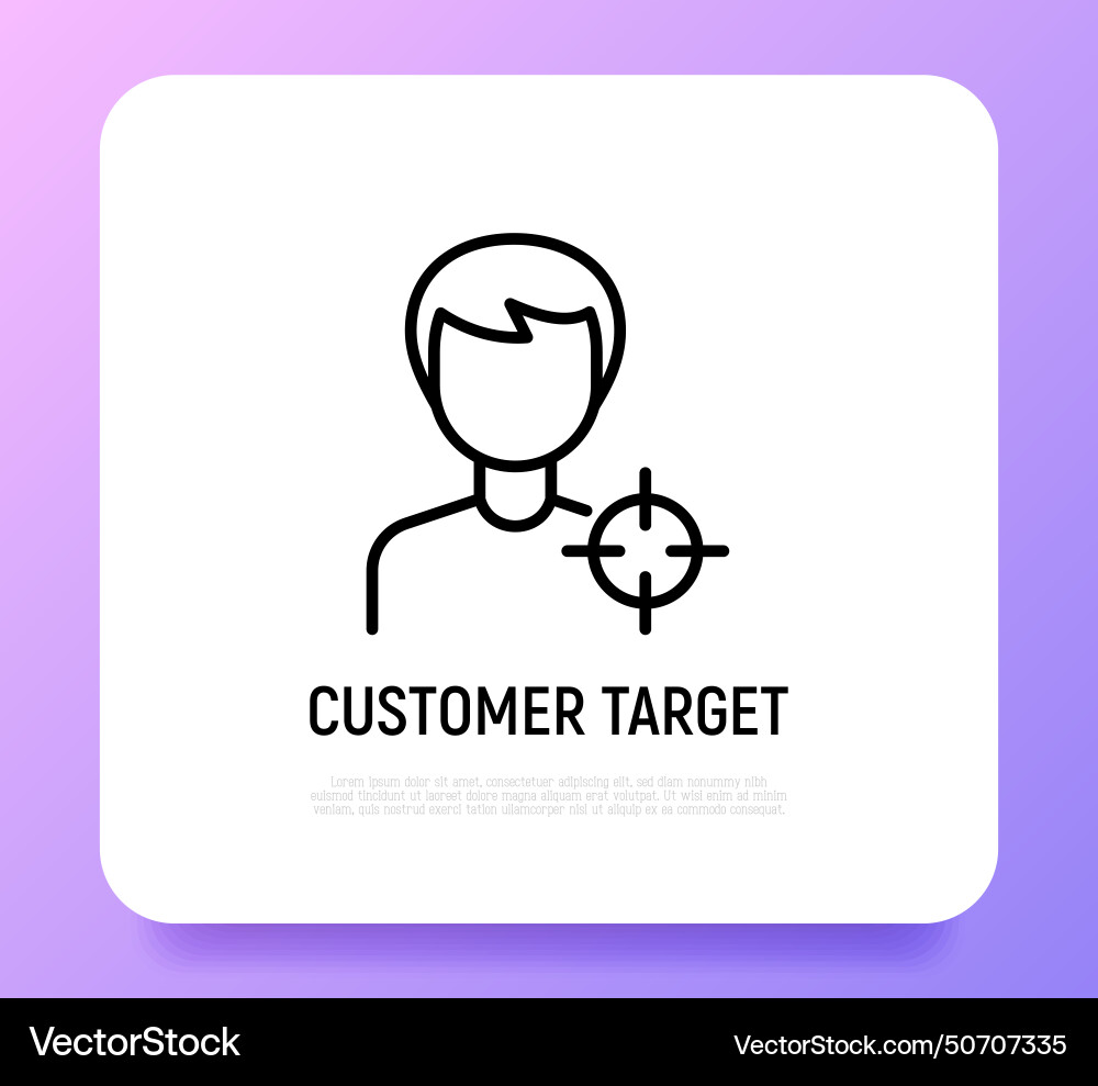 Customer target thin line icon optimization Vector Image Customer target thin line icon optimization Vector Image