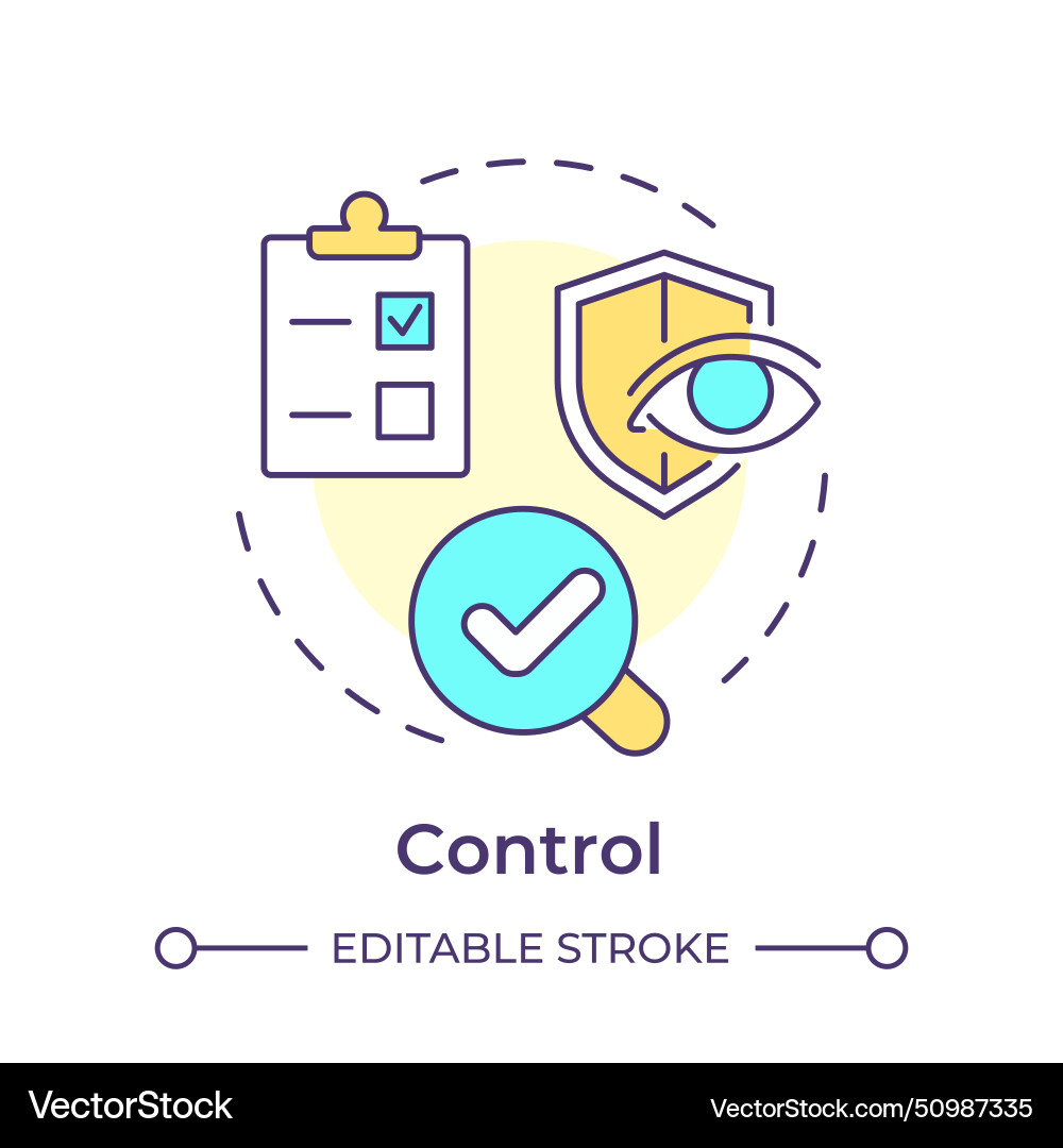 Dmaic control phase multi color concept icon Vector Image