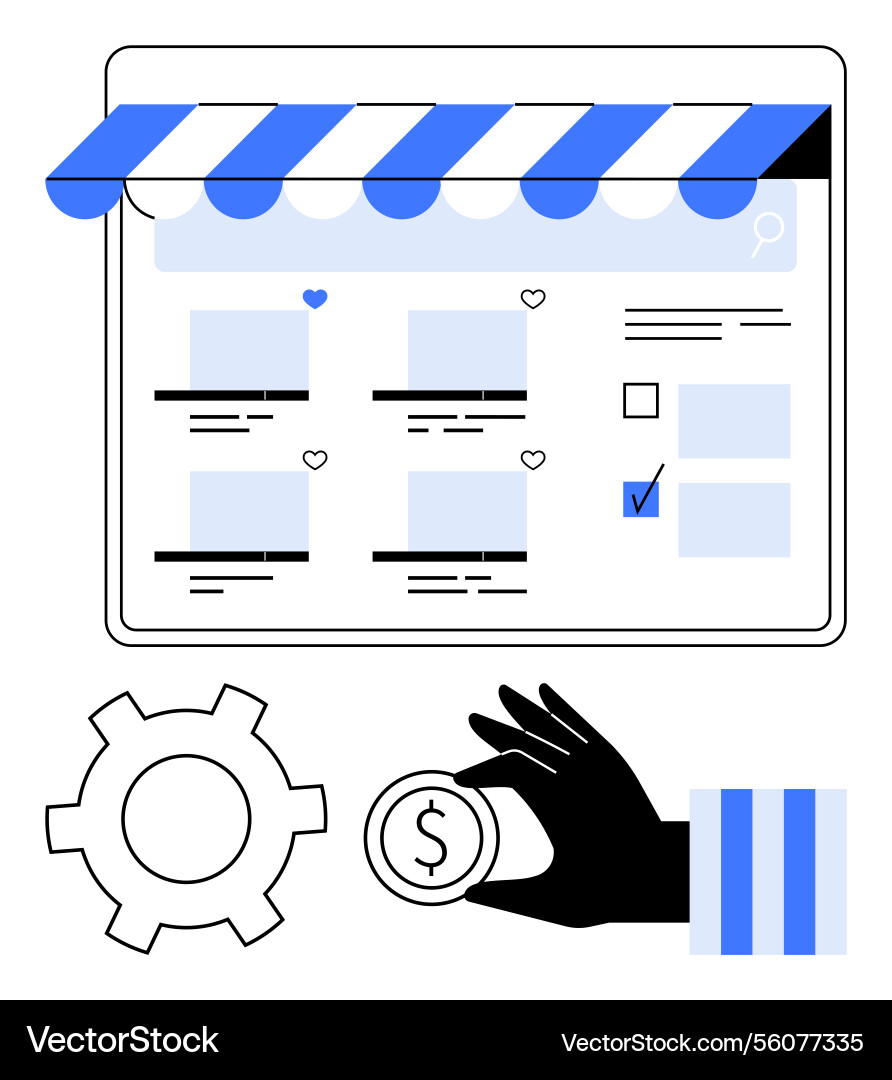 E-commerce website interface with online shopping Vector Image