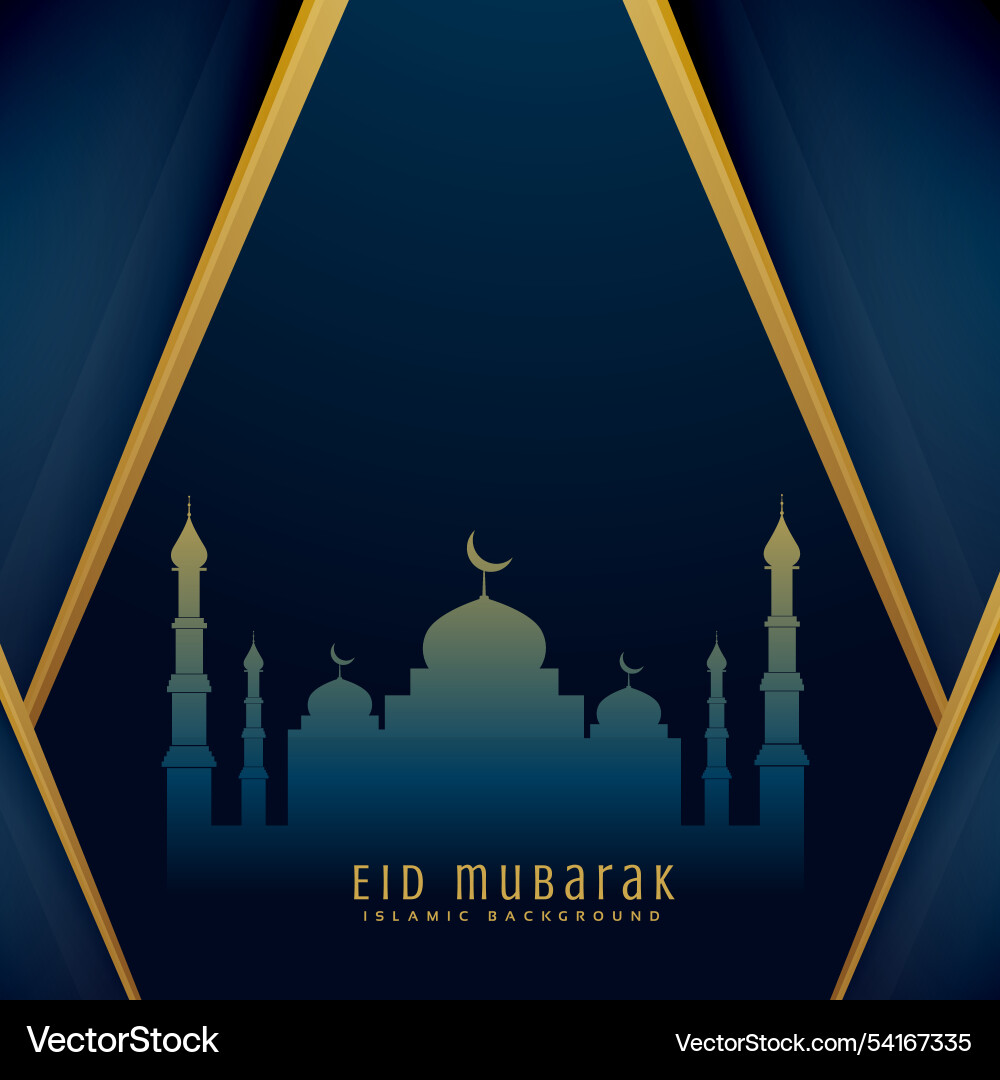 Eid greeting design with mosque shape Royalty Free Vector