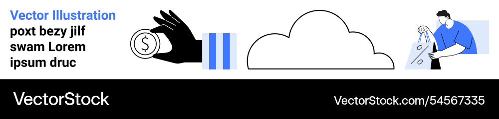 Financial savings data analysis and cloud Vector Image