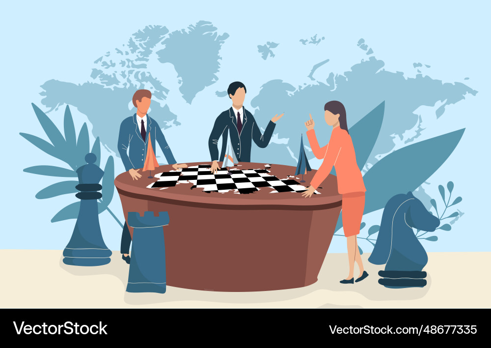 Global politic chess composition Royalty Free Vector Image