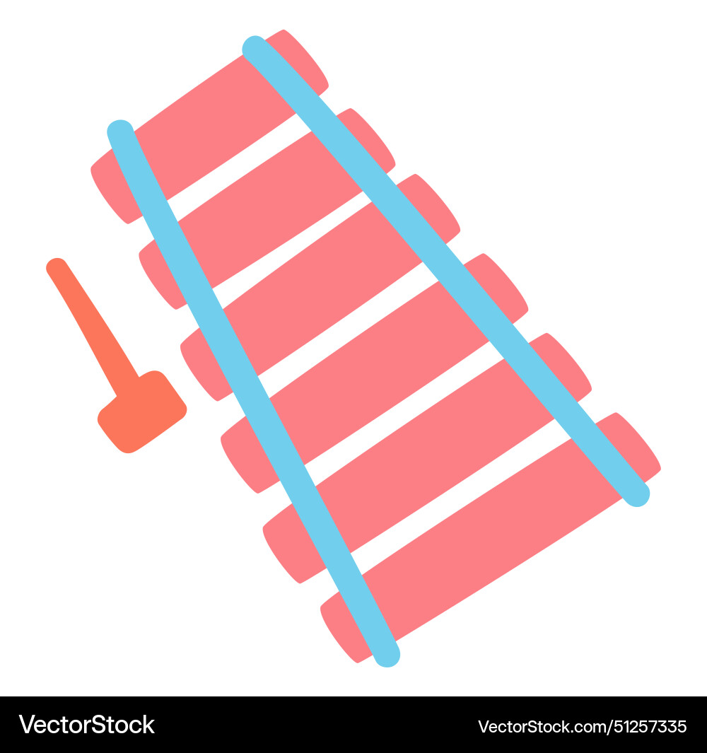 Xylophone with mallet in flat design musical Vector Image