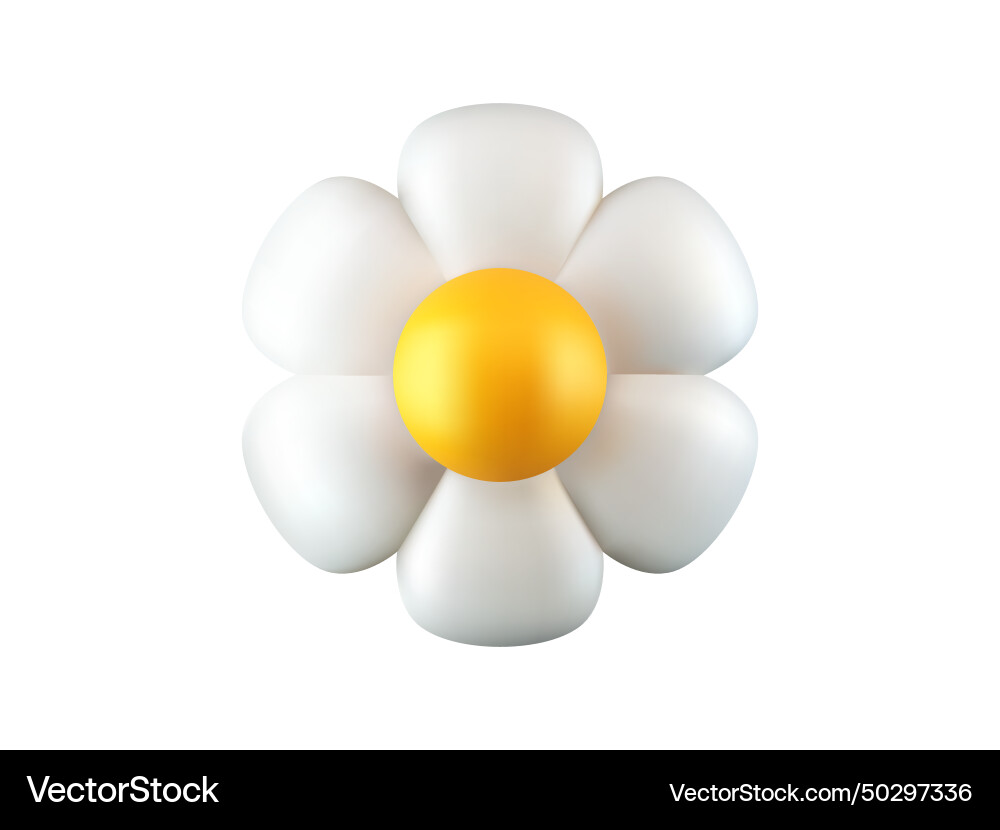 3D Daisy Flower Icon Royalty Free Vector Image