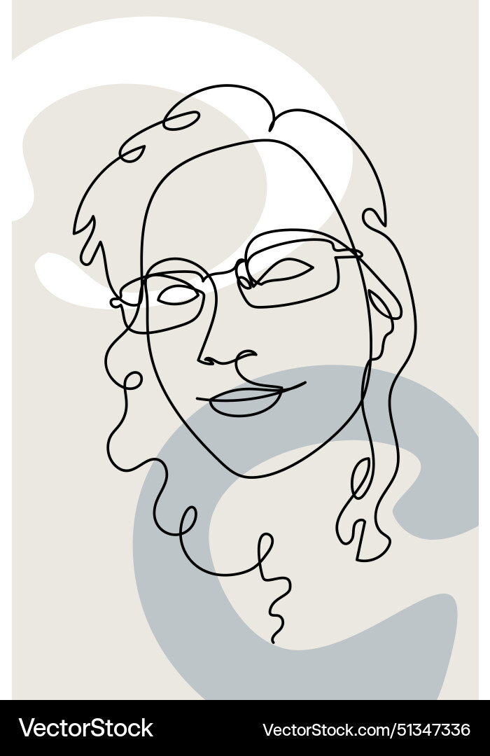 Card or poster with one single line drawing Vector Image