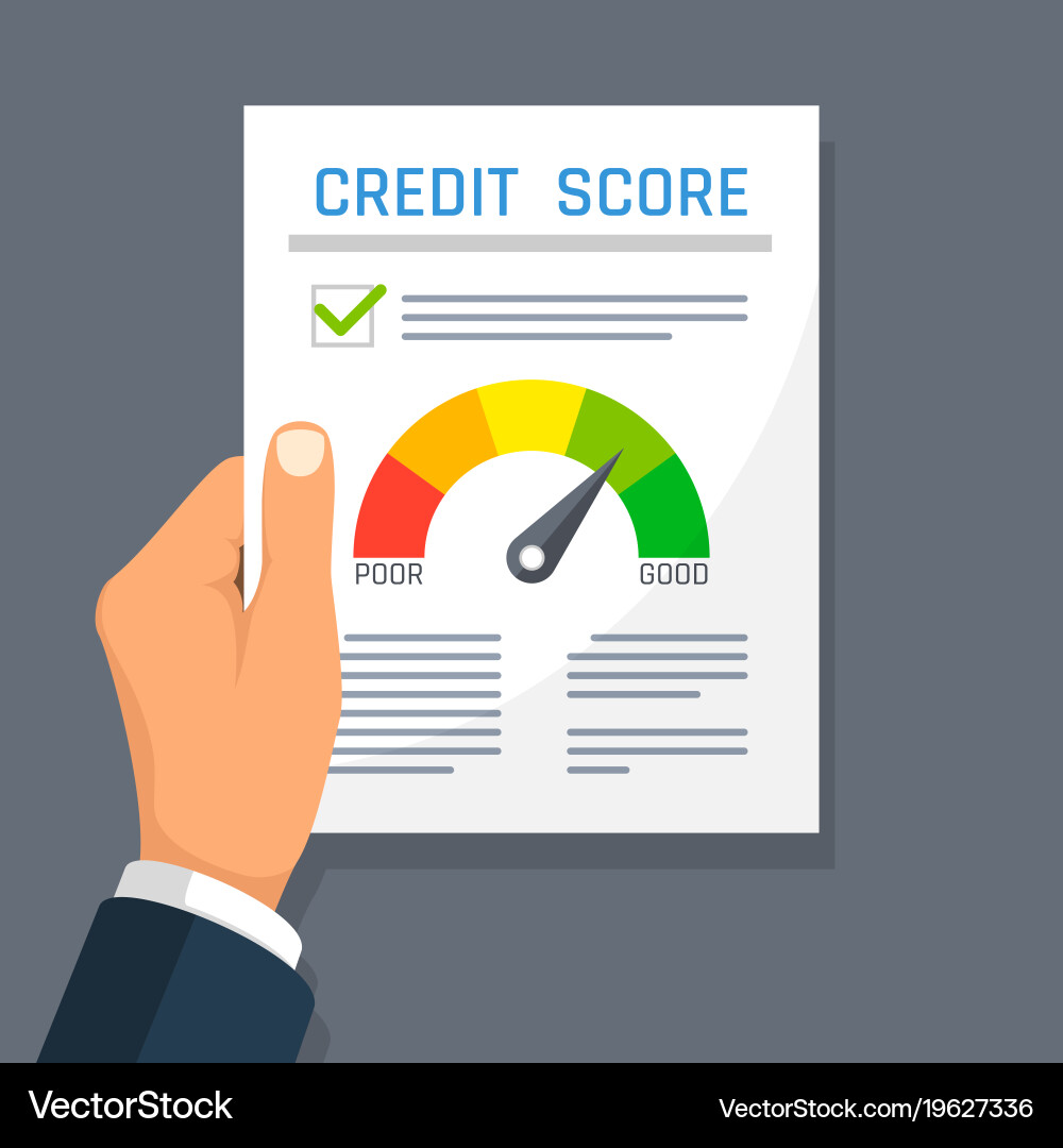 Credit Score & Finance Hand Royalty Free Vector Image