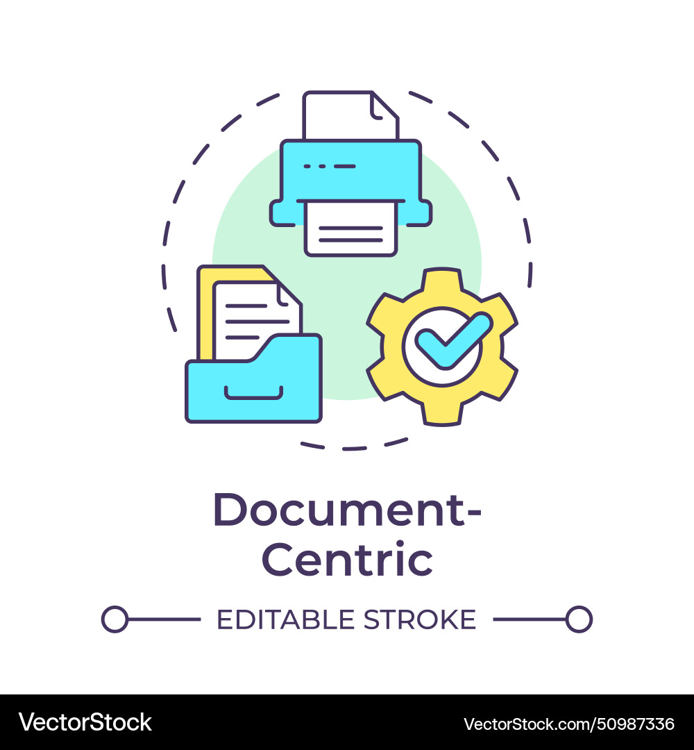 Document-centric multi color concept icon Vector Image