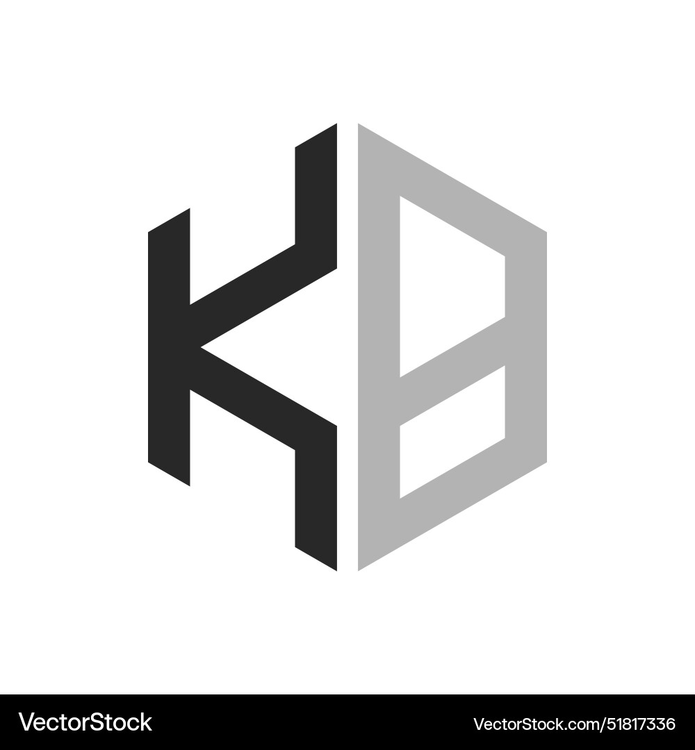 Modern unique hexagon letter kb logo design Vector Image