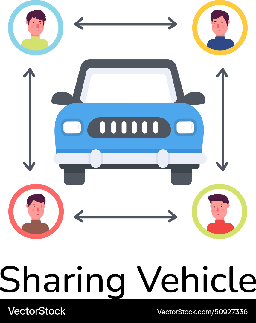 Sharing vehicle Royalty Free Vector Image - VectorStock