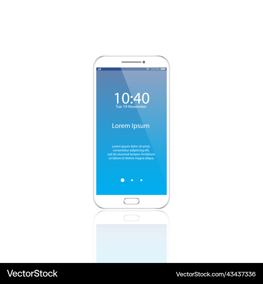 Smartphone white isolated Royalty Free Vector Image