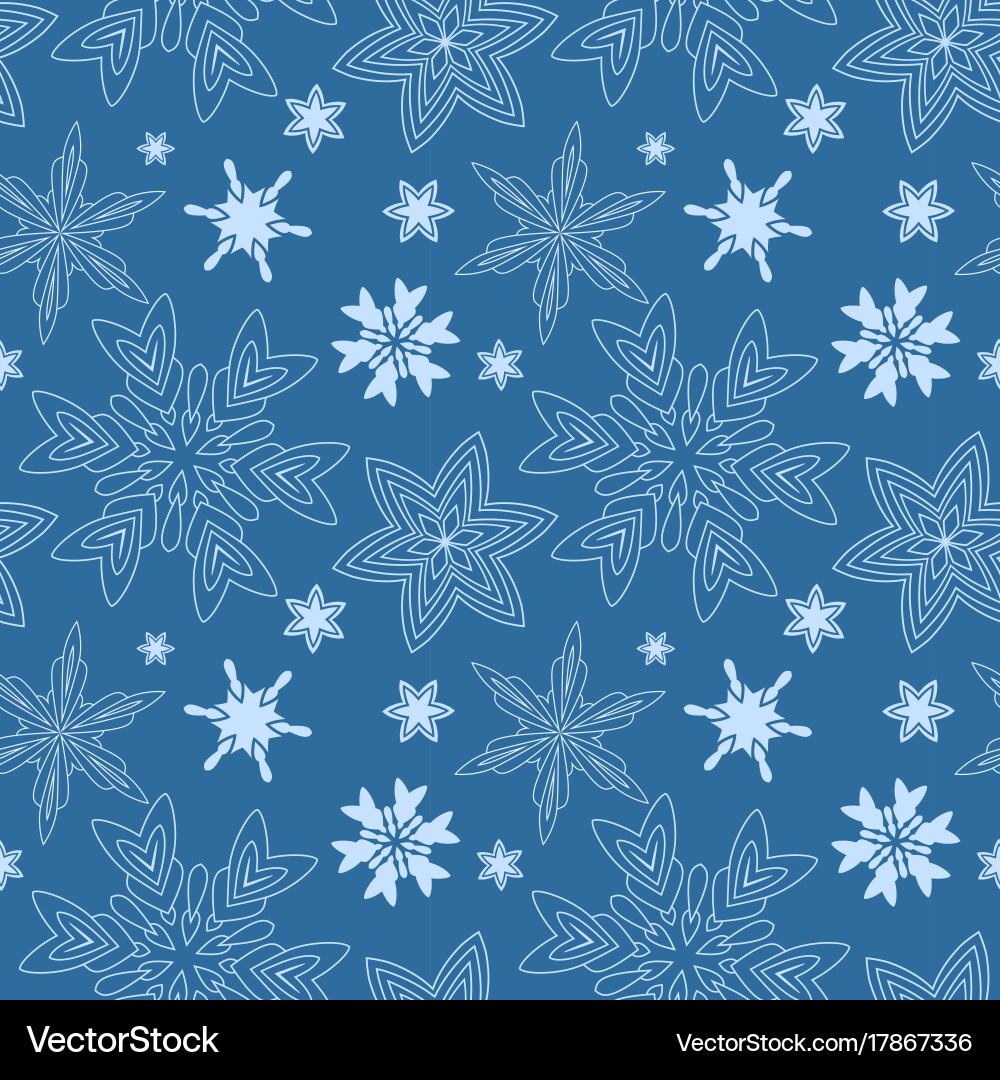 Snowflakes seamless pattern Royalty Free Vector Image
