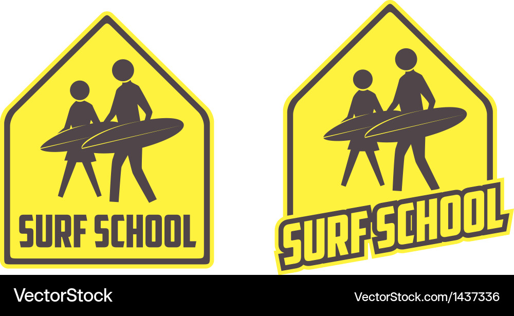 Surfing school logo Royalty Free Vector Image - VectorStock