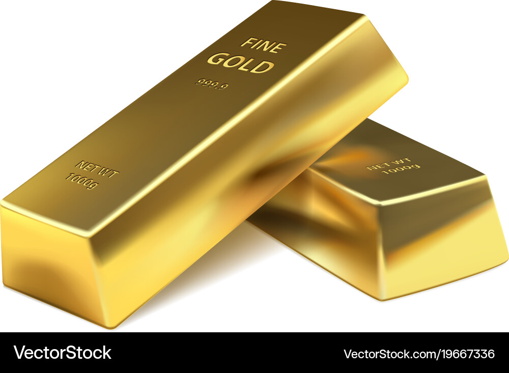 Two Shiny Gold Bars Royalty Free Vector Image - VectorStock