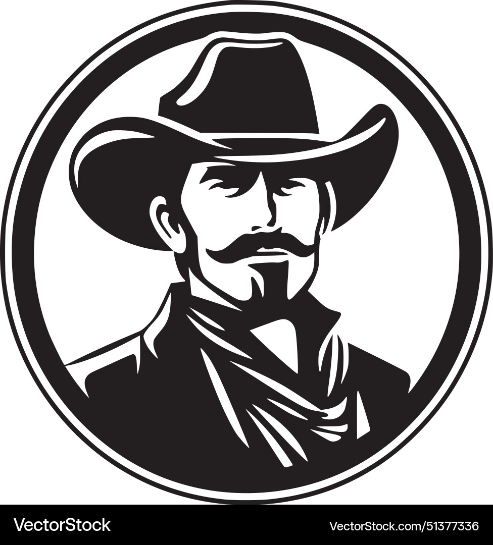 Western - black and white isolated icon Royalty Free Vector