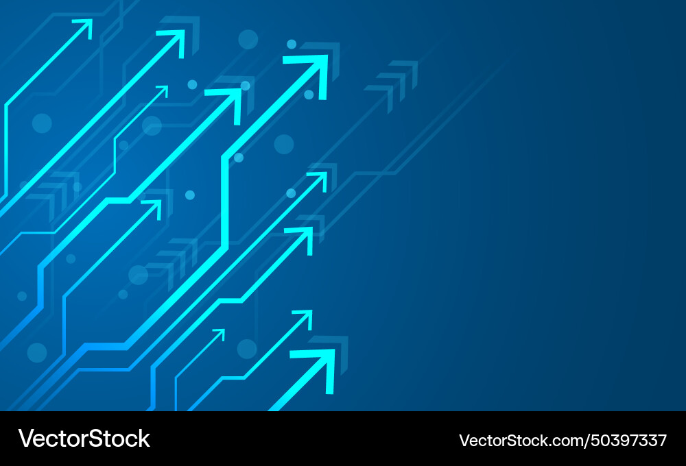 Abstract technology blue arrows line circuit Vector Image