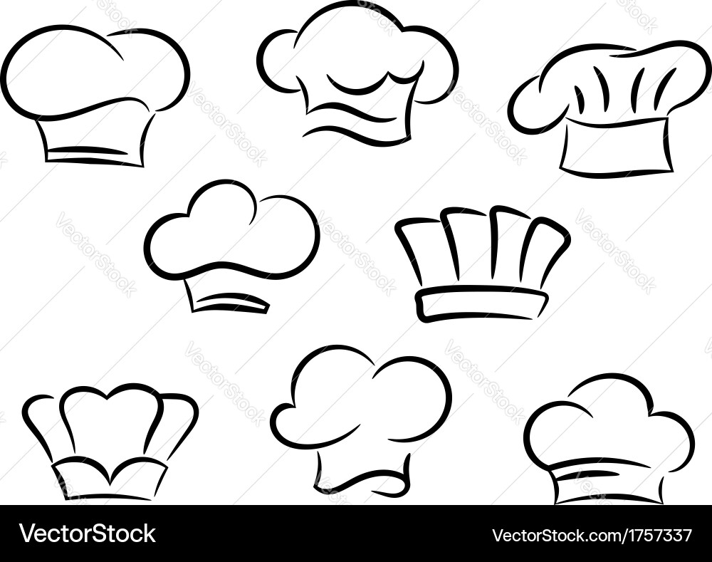 Chef Hat Collection Royalty Free Vector Image - VectorStock