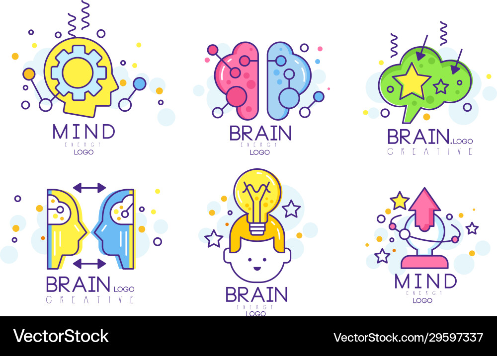 Creative brain mind energy original logo design Vector Image