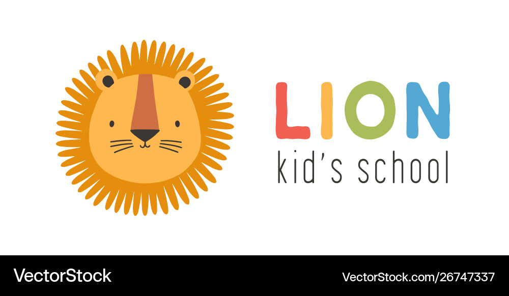 Cute Lion Muzzle Cartoon Royalty Free Vector Image