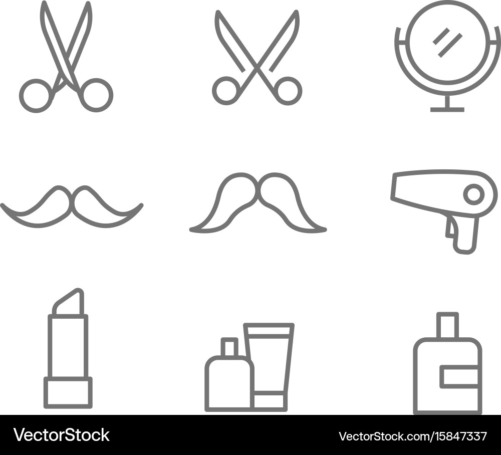 Different beauty salon accessories set elements Vector Image