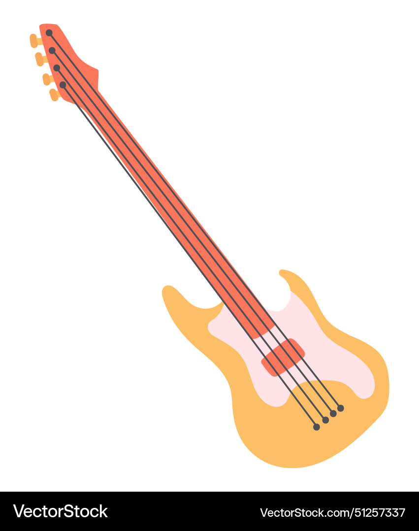 Electric guitar in flat design music string Vector Image