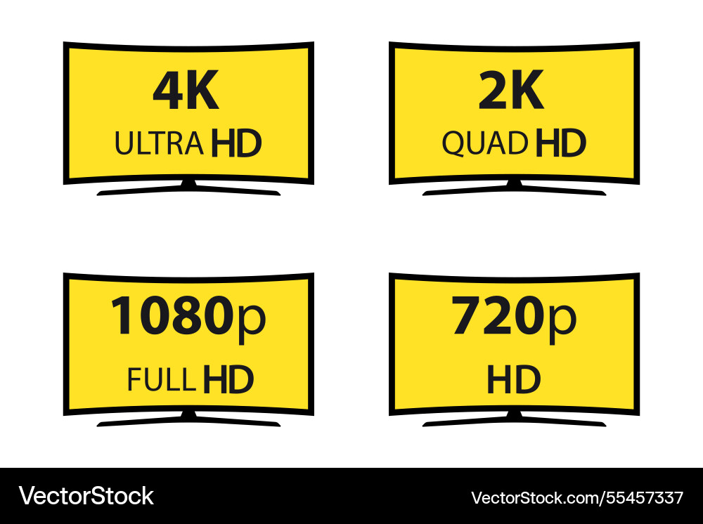 Modern technology signs 4k ultra hd 2k quad hd Vector Image