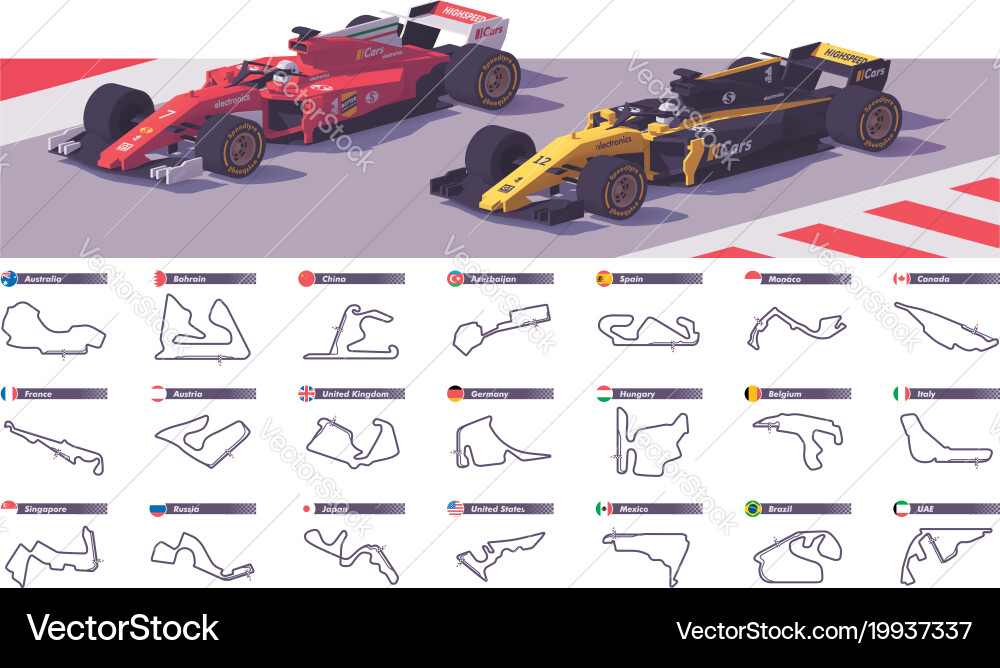 Motor racing tracks Royalty Free Vector Image - VectorStock