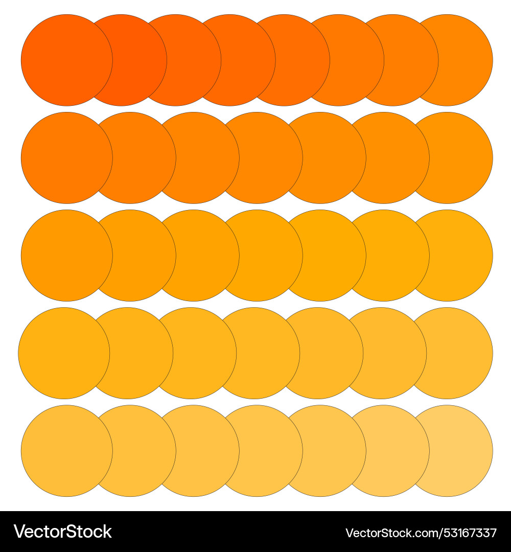 Orange gradient circles warm hue transitions in Vector Image