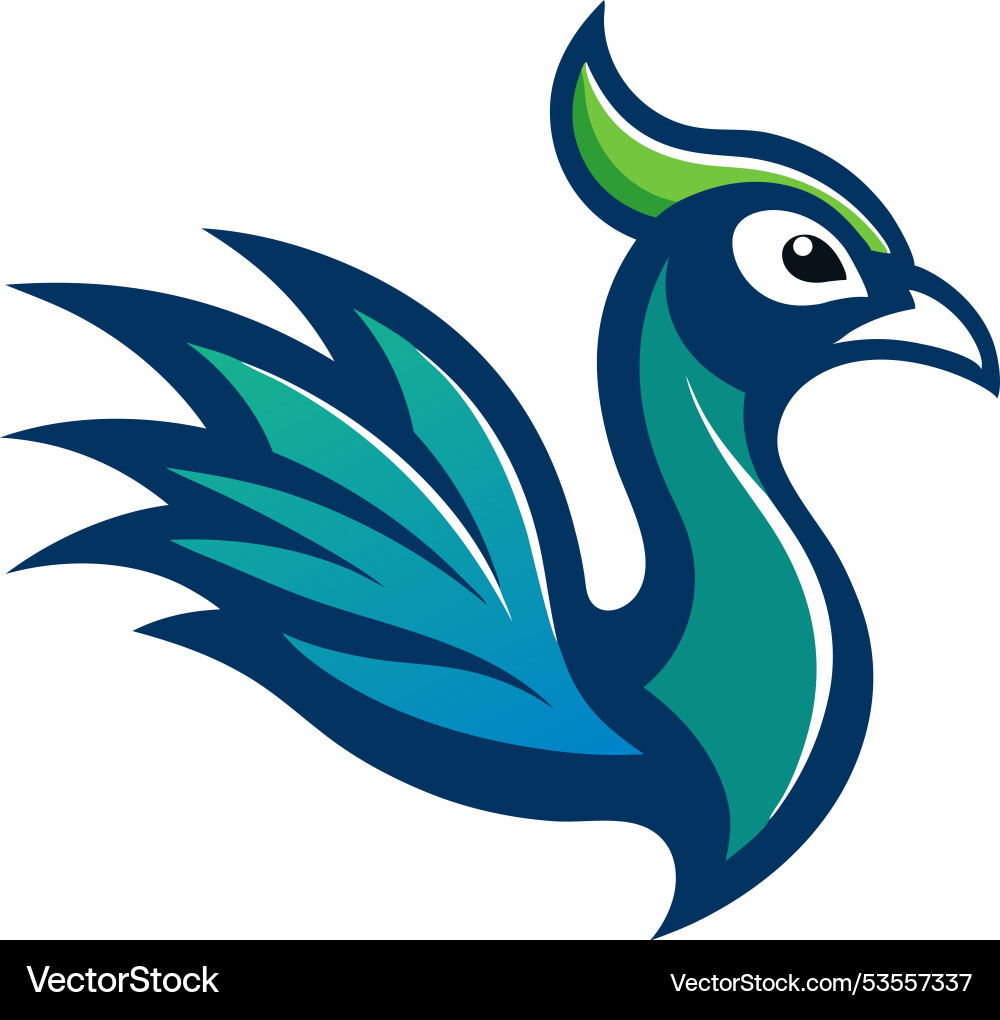 Peacock logo icon art Royalty Free Vector Image