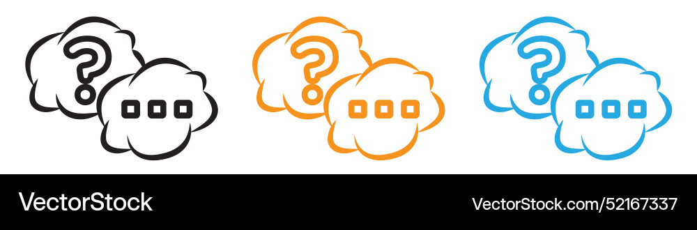 Questions and answers icon logo set collection Vector Image