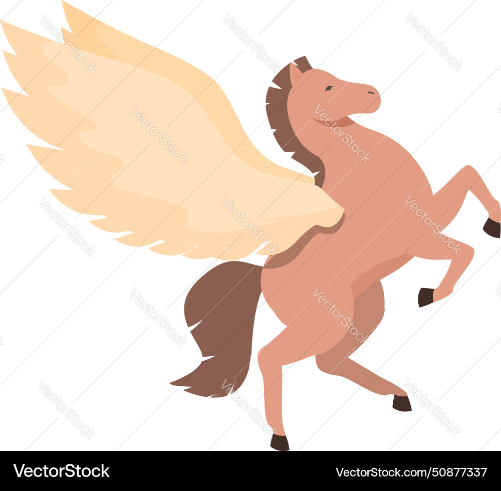 Riding pegasus icon cartoon crest animal Vector Image