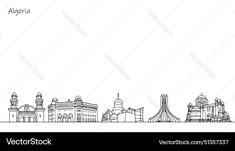 Sights of algeria Royalty Free Vector Image - VectorStock