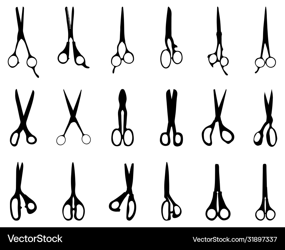 Silhouettes scissors Royalty Free Vector Image