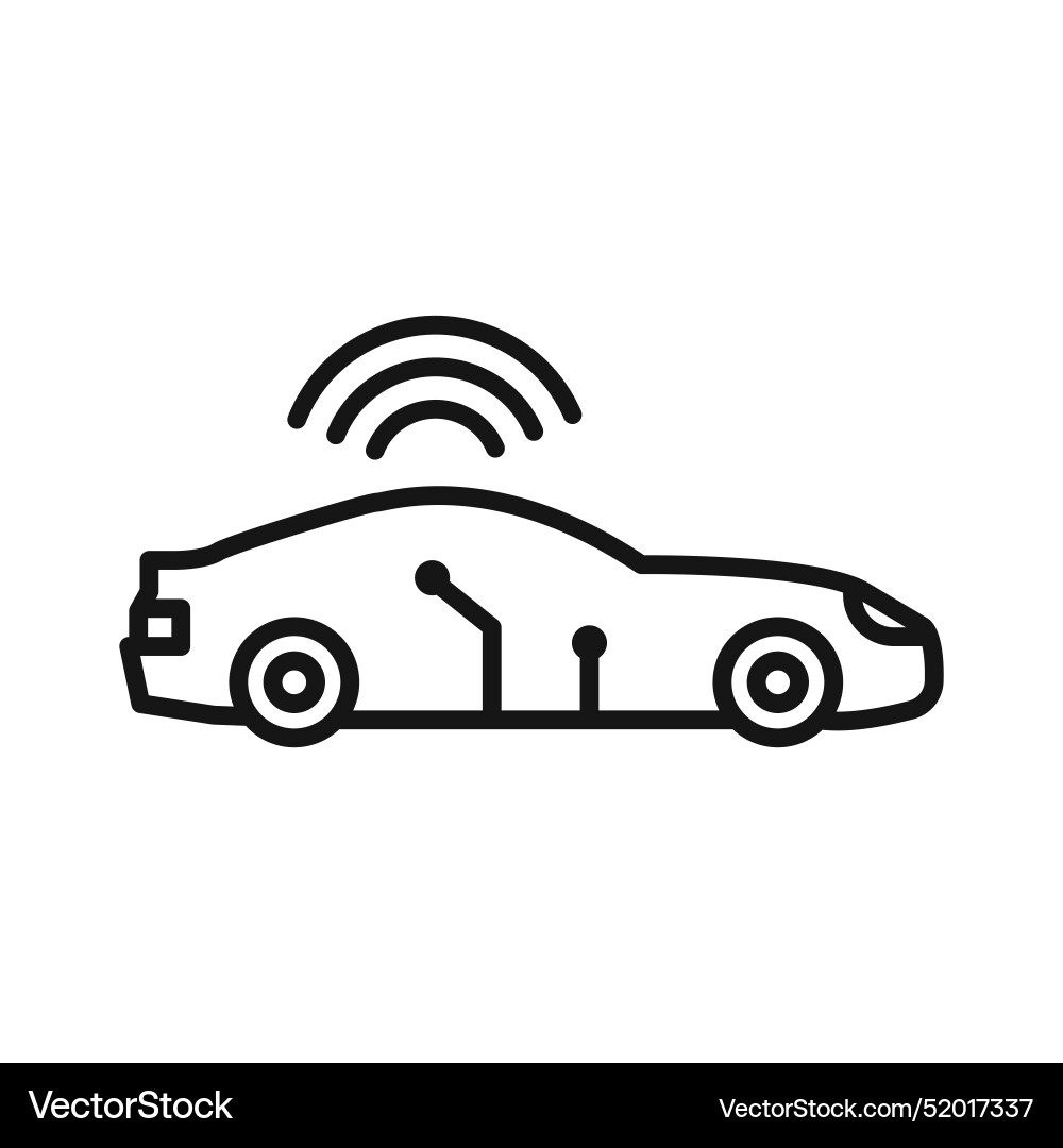 Smart car icon black line art Royalty Free Vector Image