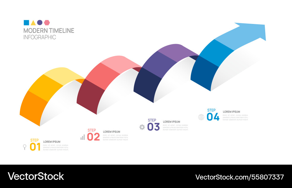 Timeline Business Growth Steps Royalty Free Vector Image