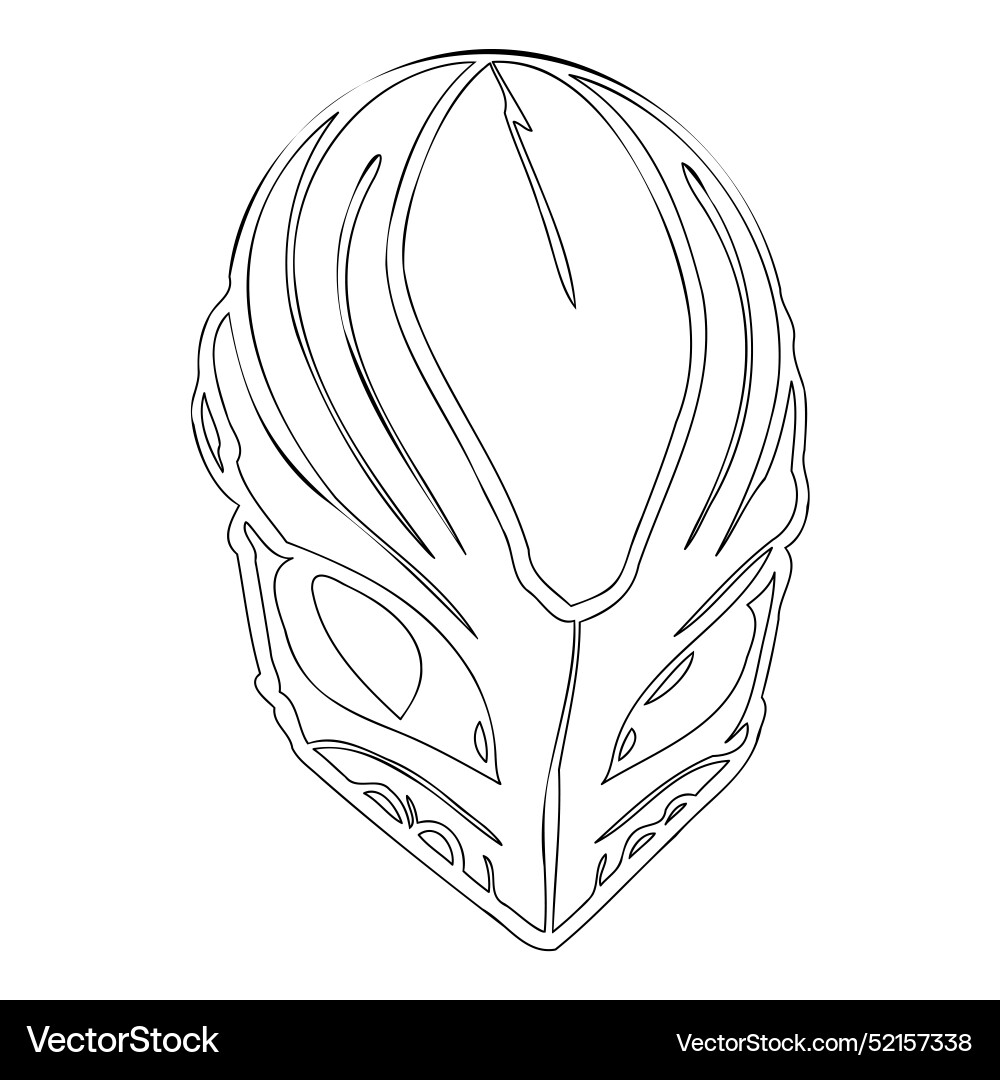 Alien outline sketch Royalty Free Vector Image