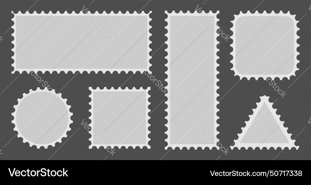 Blank postage stamps frames collection Royalty Free Vector